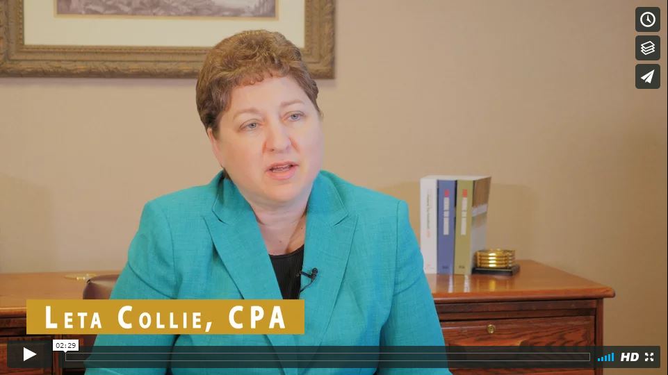 Leta Collie screenshot sales use tax video - Mize CPAs Inc.